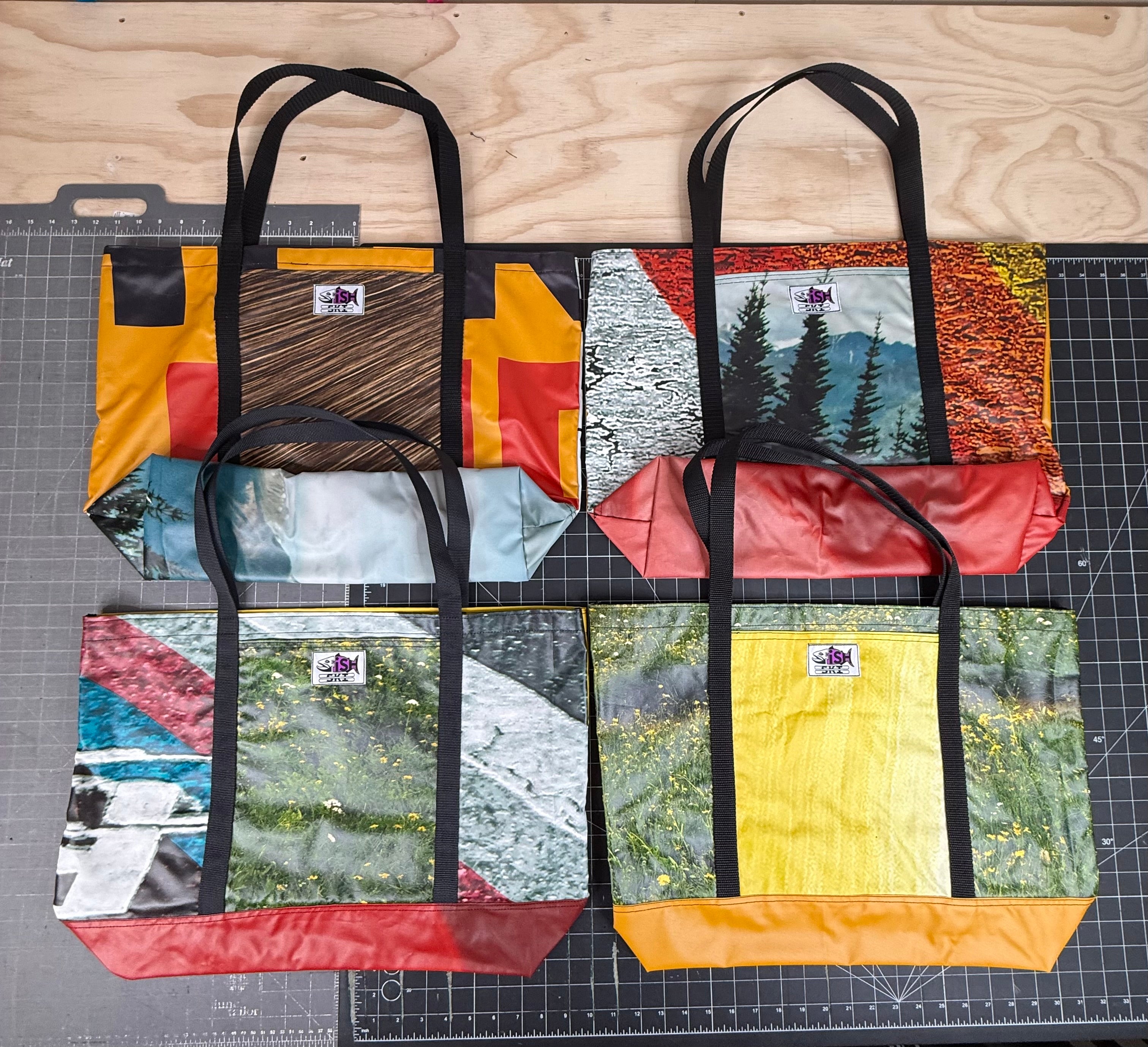 Upcycled Grocery Totes – Fish-Ski
